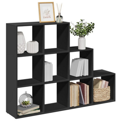 Berkfield Room Divider Bookcase 3-Tier Black 137.5x29x103.5 cm ...