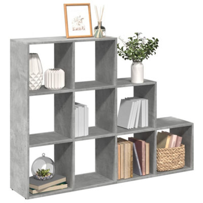 Berkfield Room Divider Bookcase 3-Tier Concrete Grey 137.5x29x103.5 cm ...