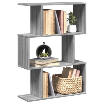 Berkfield Room Divider Bookcase 3-Tier Grey Sonoma 70x24x97 cm ...