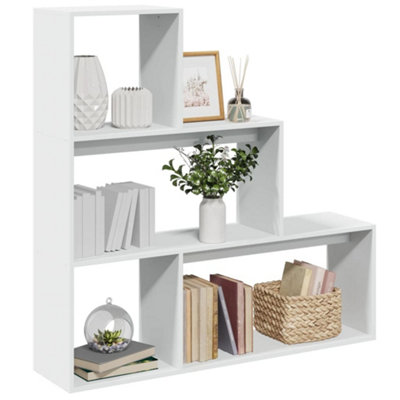 Berkfield Room Divider Bookcase 3-Tier White 123x29x123 cm Engineered Wood