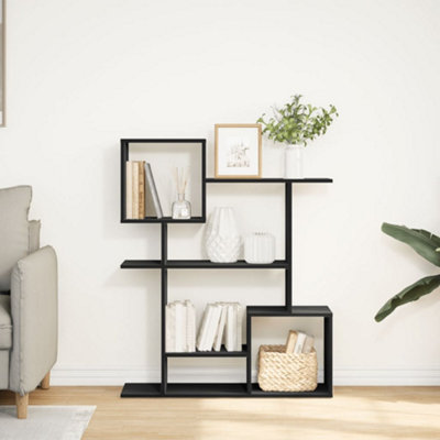 Berkfield Room Divider Bookcase Black 92x29x112 cm Engineered Wood