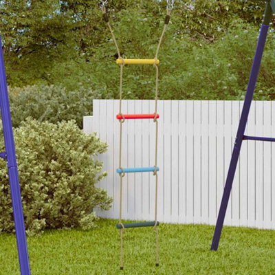 Berkfield Rope Ladder for Kids with 4 Rungs Multicolour