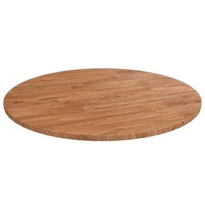 Berkfield Round Table Top Light Brown Radius 50x1.5 cm Treated Solid ...