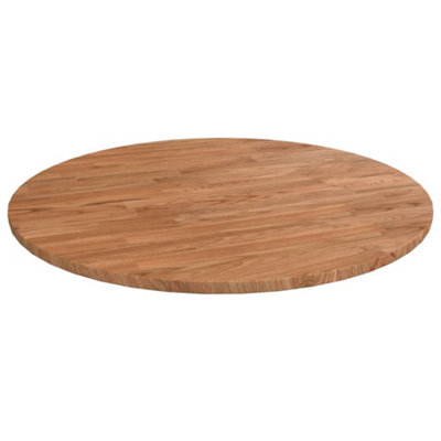 Berkfield Round Table Top Light Brown Radius 60x1.5 cm Treated Solid ...