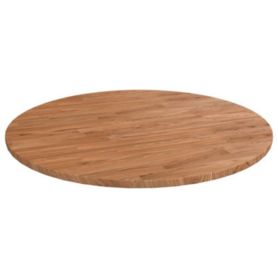 Berkfield Round Table Top Light Brown Radius 90x1.5 cm Treated Solid ...
