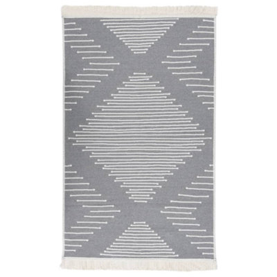 Berkfield Rug Dark Grey 120x180 cm Cotton | DIY at B&Q