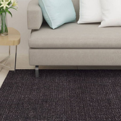 Berkfield Rug Natural Sisal 100x350 cm Black | DIY at B&Q