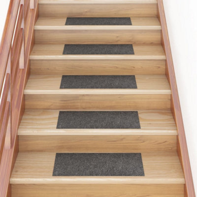 Berkfield Self-adhesive Stair Mats Rectangular 15 pcs 60x25 cm Grey Brown