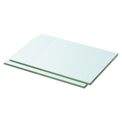 Berkfield Shelves 2 pcs Panel Glass Clear 30x15 cm