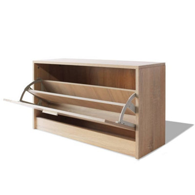 Berkfield Shoe Storage Bench Oak 80x24x45 cm