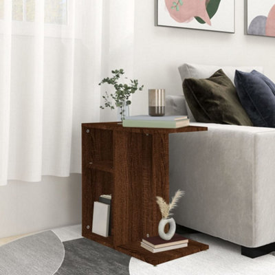 Berkfield Side Table Brown Oak 50x30x50 cm Engineered Wood | DIY at B&Q