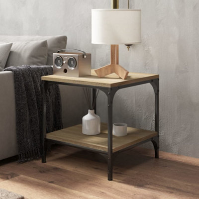 Berkfield Side Table Sonoma Oak 40x40x40 cm Engineered Wood | DIY at B&Q