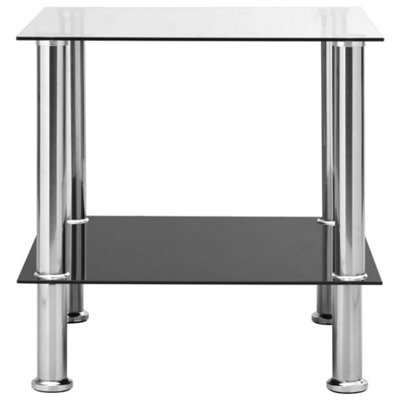 Berkfield Side Table Transparent 45x50x45 cm Tempered Glass