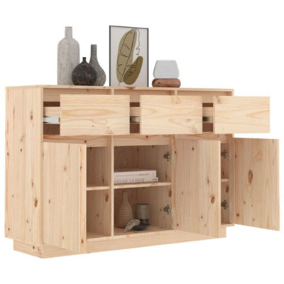 Berkfield Sideboard 110x34x75 cm Solid Wood Pine