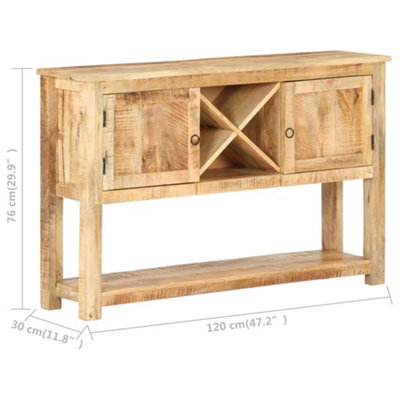 Berkfield Sideboard 120x30x76 cm Rough Mango Wood