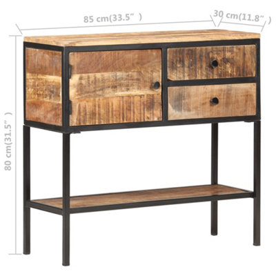 BERKFIELD SIDEBOARD 85X30X80 CM ROUGH MANGO WOOD