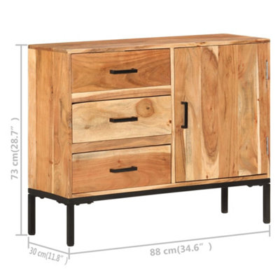 Berkfield Sideboard 88x30x73 cm Solid Acacia Wood
