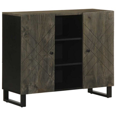 Berkfield Sideboard Black 90x33x75 cm Solid Wood Mango