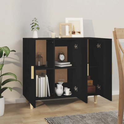 Berkfield Sideboard Black 90x34x80 cm Engineered Wood