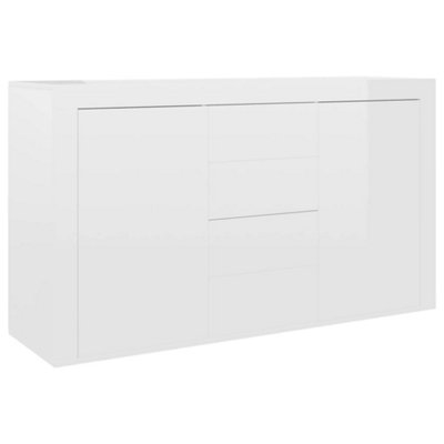 Berkfield Sideboard High Gloss White 120x36x69 cm Engineered Wood