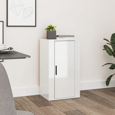 BERKFIELD SIDEBOARD HIGH GLOSS WHITE 40X33X70 CM ENGINEERED WOOD