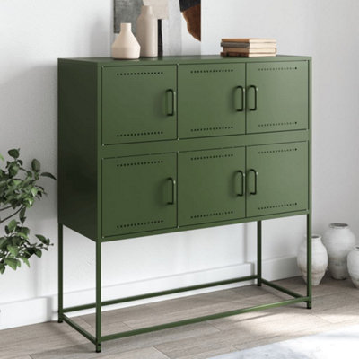 Berkfield Sideboard Olive Green 100.5x39x107 cm Steel