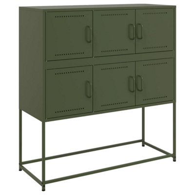 Berkfield Sideboard Olive Green 100.5x39x107 cm Steel