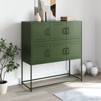 Berkfield Sideboard Olive Green 100.5x39x107 cm Steel