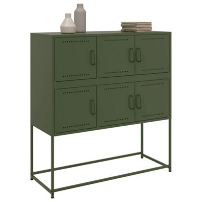 Berkfield Sideboard Olive Green 100.5x39x107 cm Steel