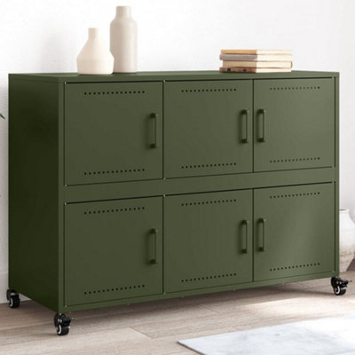 Berkfield Sideboard Olive Green 100.5x39x72 cm Steel