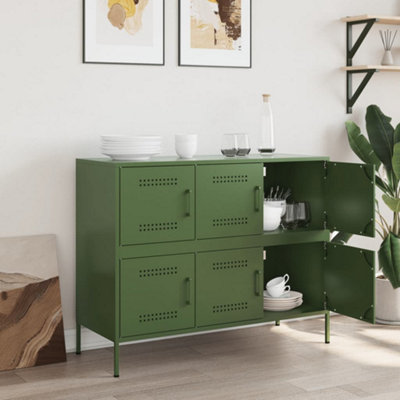 Berkfield Sideboard Olive Green 100.5x39x79 cm Steel