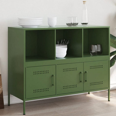 BERKFIELD SIDEBOARD OLIVE GREEN 100.5X39X79 CM STEEL