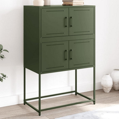 Berkfield Sideboard Olive Green 68.5x38.5x107 cm Steel