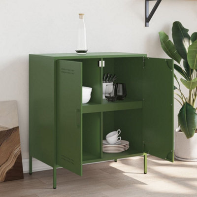 Berkfield Sideboard Olive Green 68x39x79 cm Steel