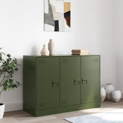 Berkfield Sideboard Olive Green 99x39x73 cm Steel