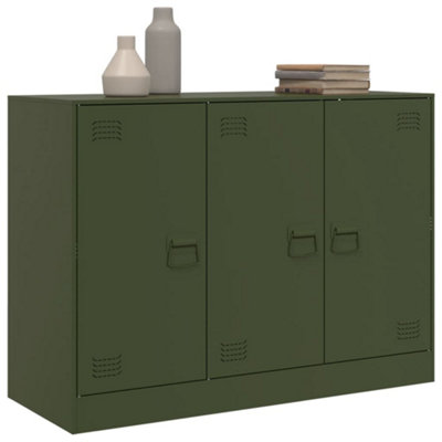 Berkfield Sideboard Olive Green 99x39x73 cm Steel