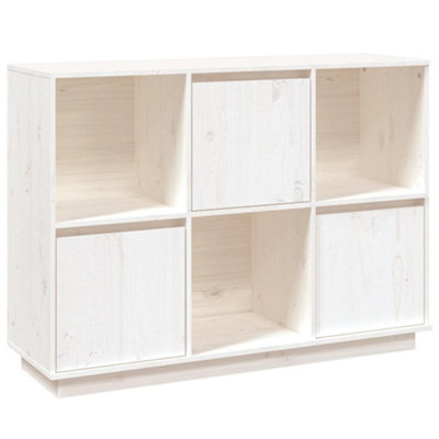 Berkfield Sideboard White 110.5x35x80 cm Solid Wood Pine
