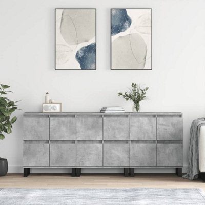 Berkfield Sideboards 3 pcs Concrete Grey Engineered Wood