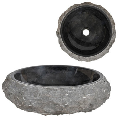 Berkfield Sink 40x12 cm Marble Black