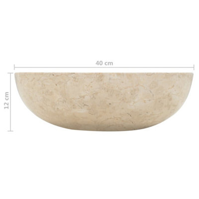 Berkfield Sink 40x12 cm Marble Cream