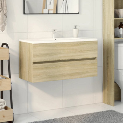 Berkfield Sink Cabinet Sonoma Oak 90x38.5x45 cm Engineered Wood
