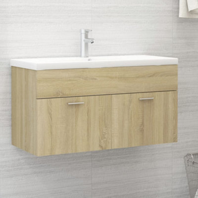 Berkfield Sink Cabinet Sonoma Oak 90x38.5x46 cm Engineered Wood | DIY ...