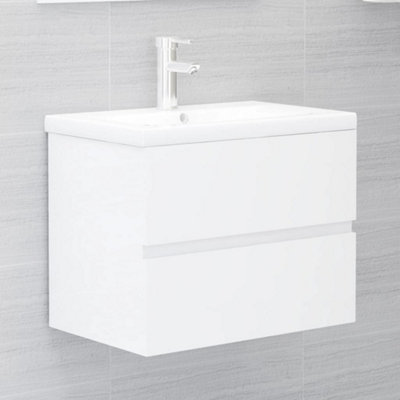 Buy Berkfield Sink Cabinet with Built-in Basin High Gloss White ...