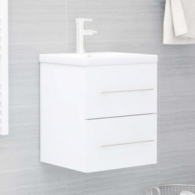 Berkfield Sink Cabinet with Built-in Basin White Engineered Wood | DIY ...