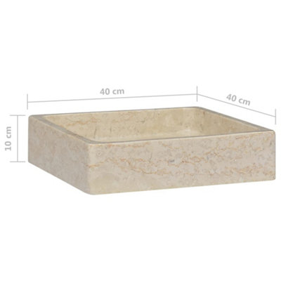 Berkfield Sink Cream 40x40x10 cm Marble