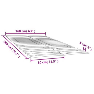 Berkfield Slatted Bed Bases with 34 Slats 2 pcs 80x200 cm