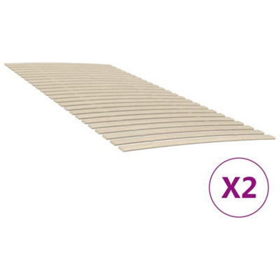 Berkfield Slatted Bed Bases with 48 Slats 2 pcs 100x200 cm