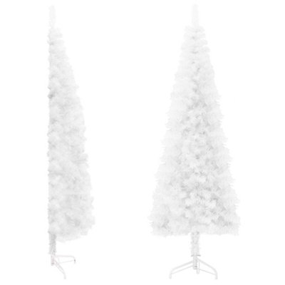 Berkfield Slim Artificial Half Christmas Tree with Stand White 150 cm