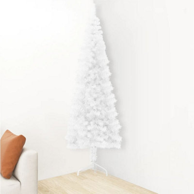 Berkfield Slim Artificial Half Christmas Tree with Stand White 180 cm