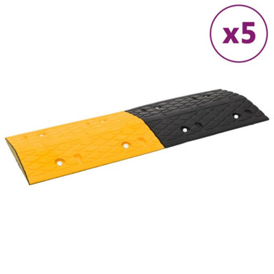 Berkfield Speed Hump 5 pcs Yellow&Black 97x32.5x4 cm Rubber | DIY at B&Q